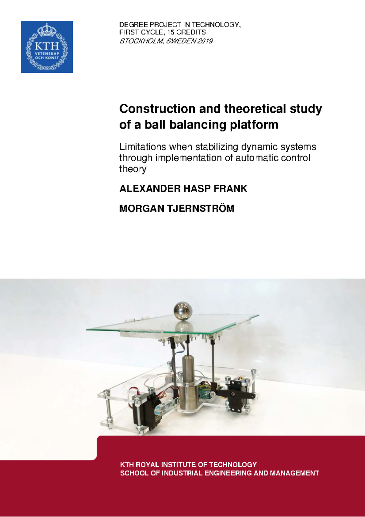 Fulltext 01 - SÁAF V - DEGREE PROJECT IN TECHNOLOGY, FIRST CYCLE, 15 ...