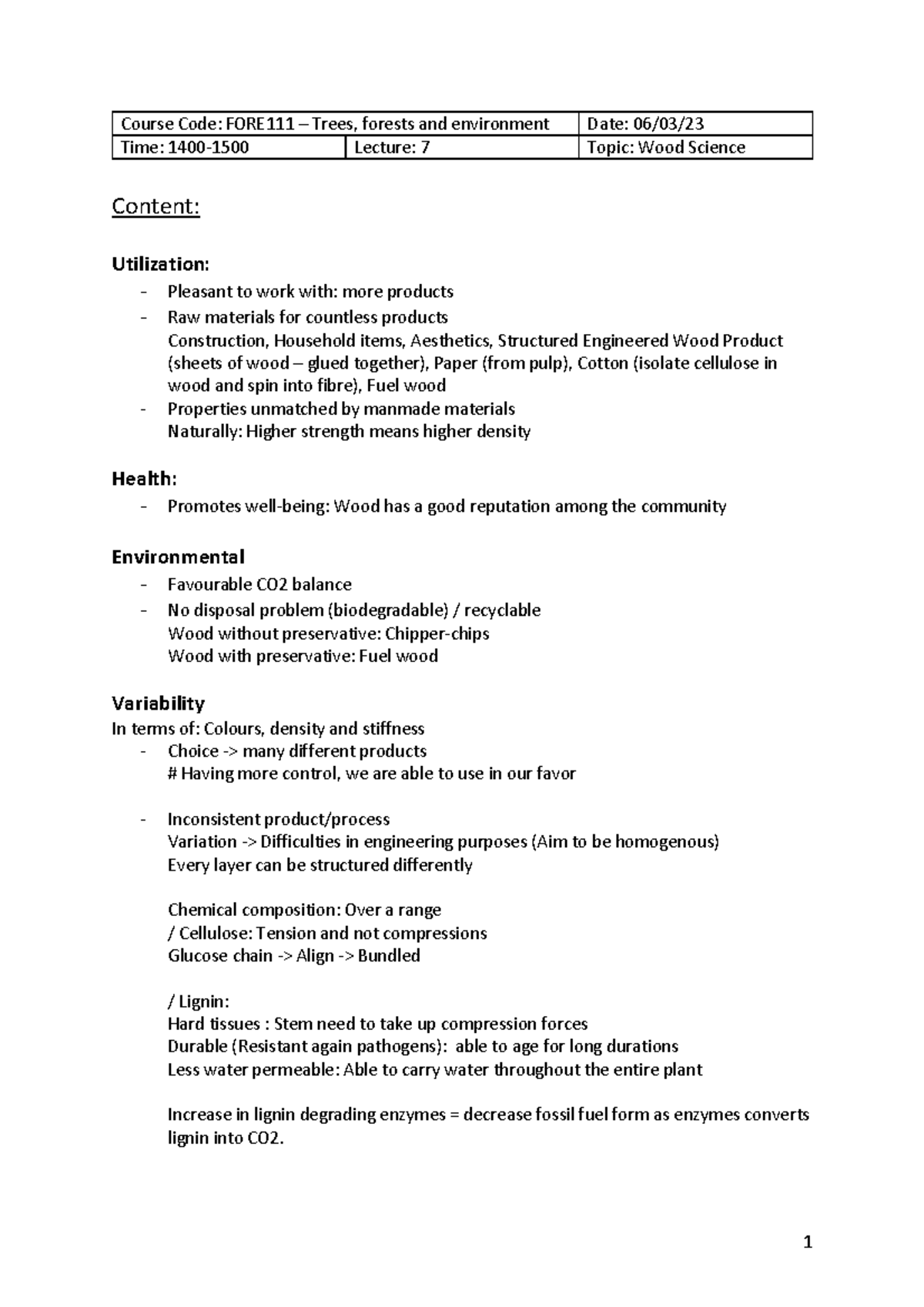 2023-03-06 -FORE111-Wk3A-Notes - 1 Course Code: FORE111 – Trees ...