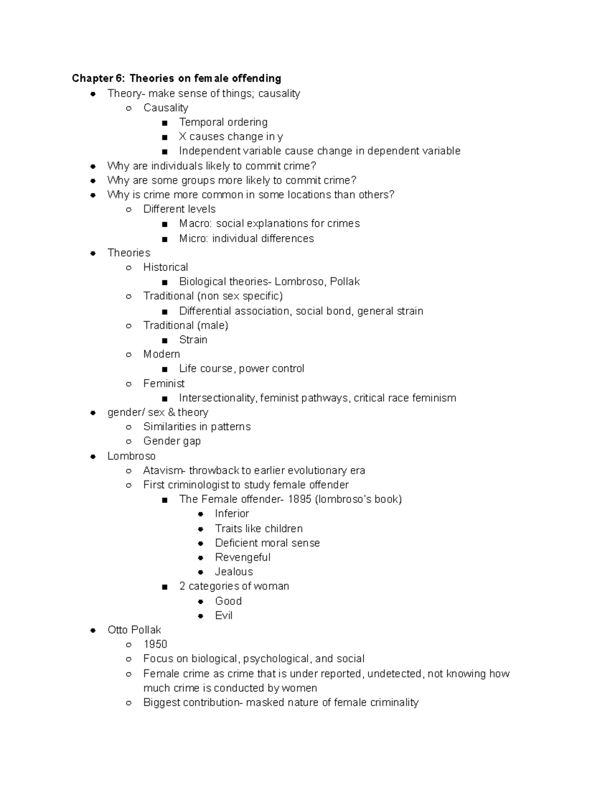 Chapter 6 Theories on female offending - Chapter 6: Theories on female ...