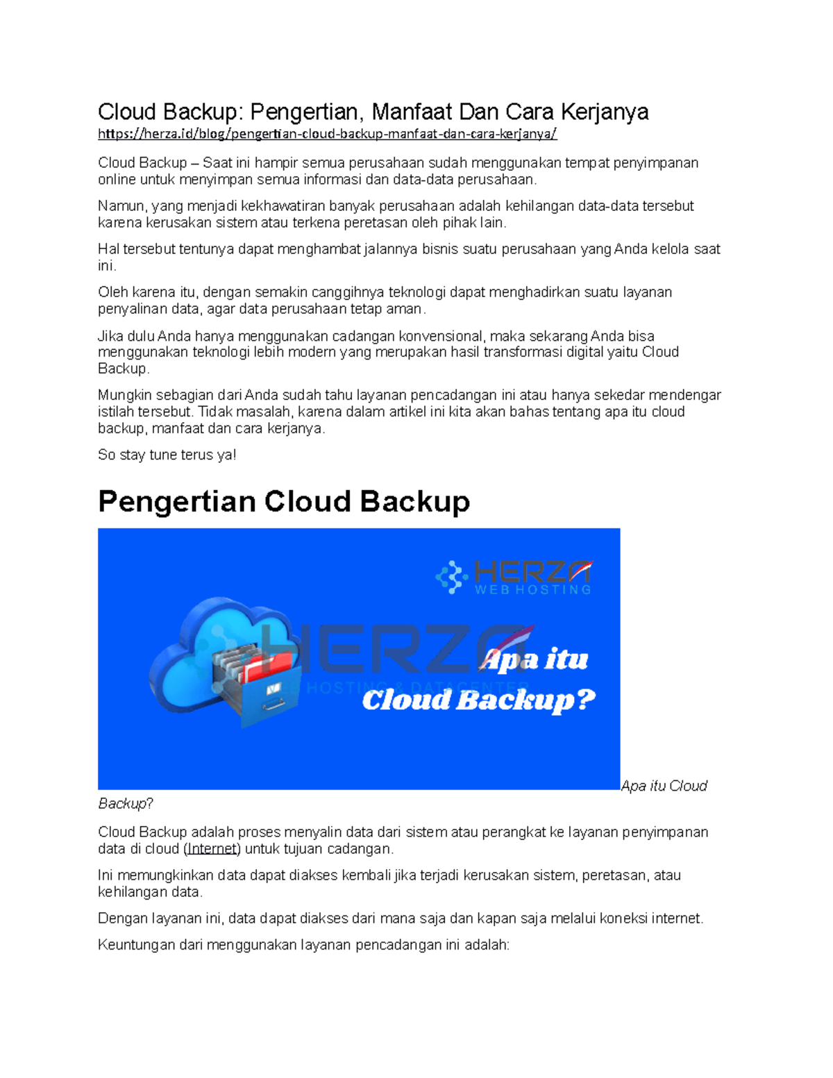Pengertian Cloud Backup Pengertian, Manfaat Dan Cara Kerjanya - Cloud Backup: Pengertian ...