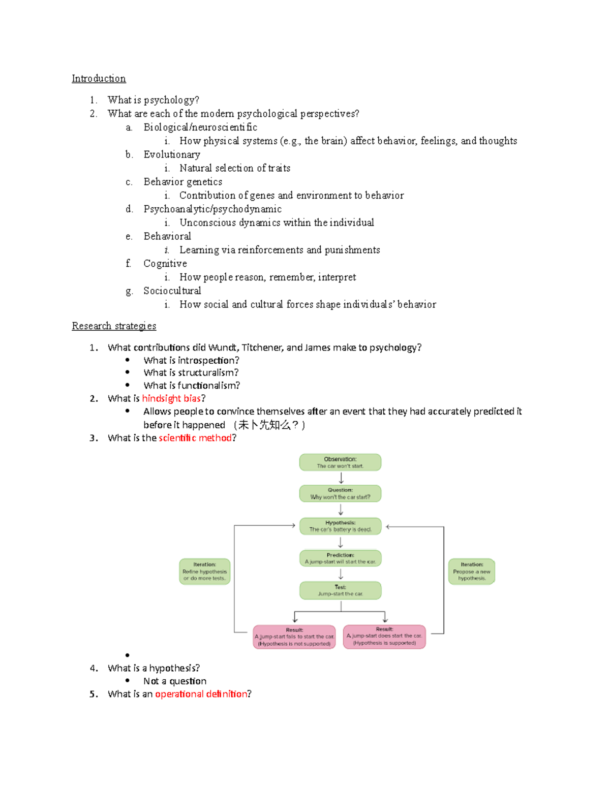 Psy midterm - Introduction What is psychology? What are each of the modern psychological - Studocu