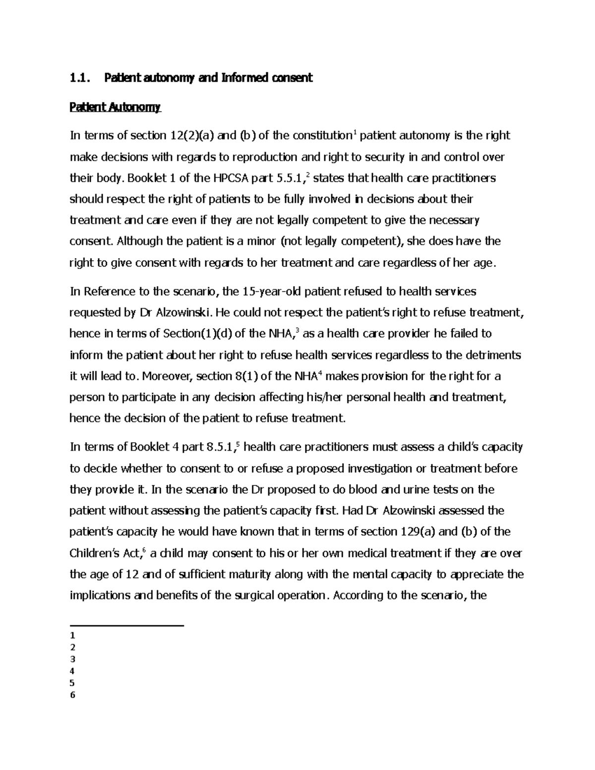 Iure 417 - MLOOO - 1. Patient autonomy and Informed consent Patient ...