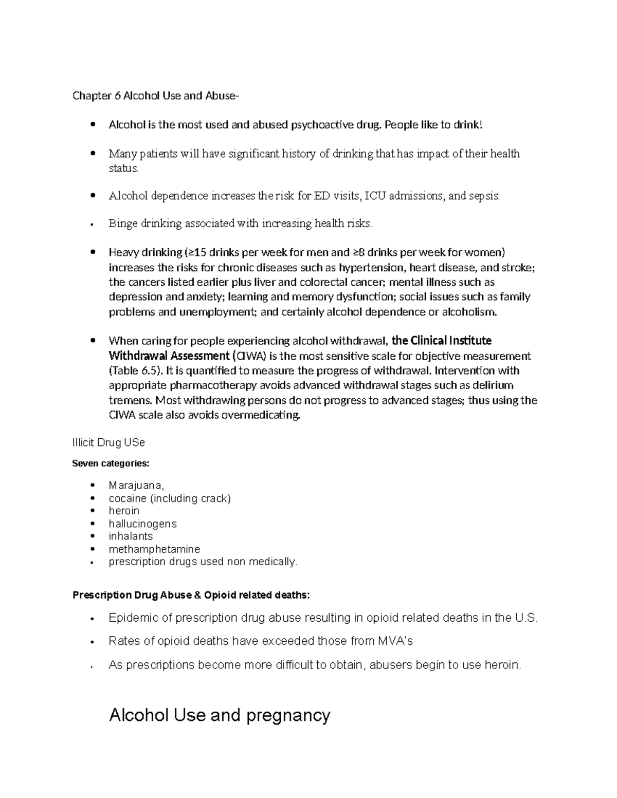 Chapter 6 Alcohol Use and Abuse - Chapter 6 Alcohol Use and Abuse ...