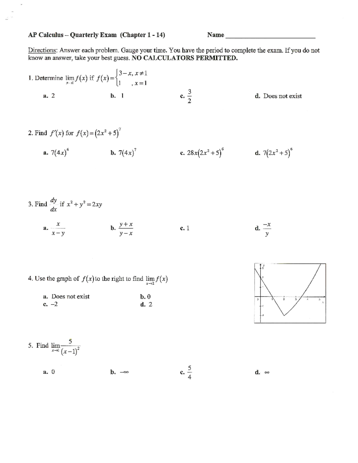 BC Calculus Summer Packet - MAT 191 - Studocu