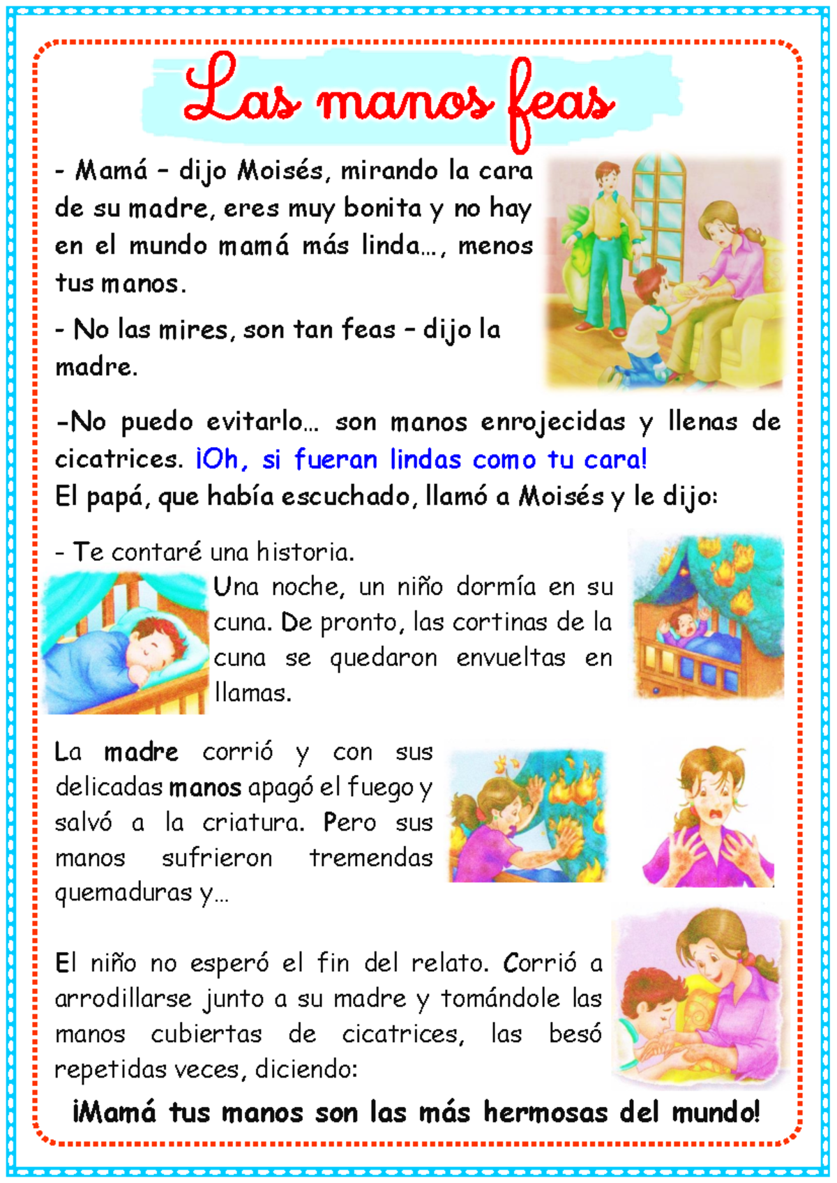 Ficha Leemos LAS Manos FEAS DE MAMÁ Maestra Janet - Mamá – dijo Moisés ...