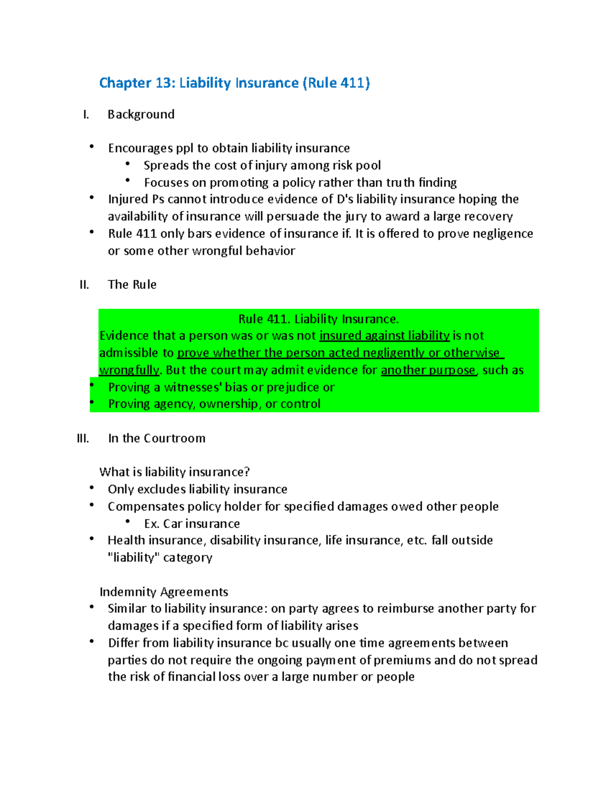 Rules 411: Liability Insurance. - Chapter 13: Liability Insurance (Rule ...