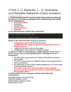 Ccnav 2 Modules 14 15 answers - CCNA 2 v7 Modules 14 – 16: Routing Concepts and Configuration ...
