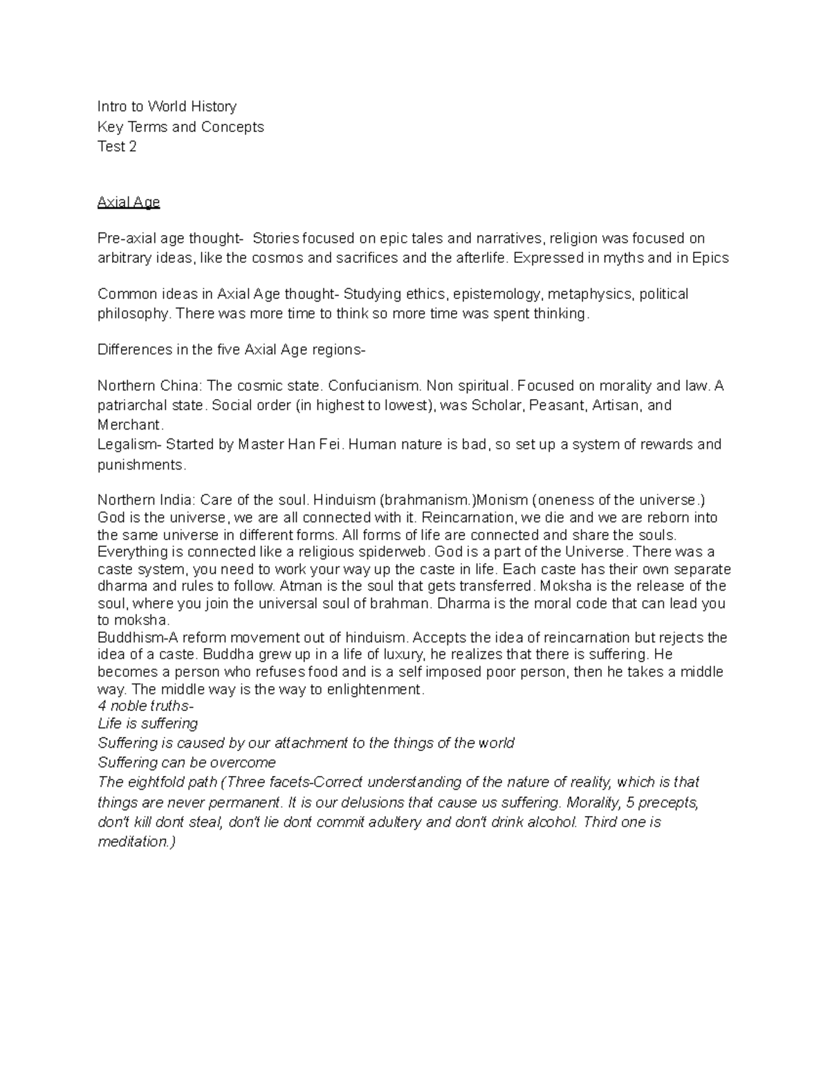 HIST 201 Test 2 Jon Felt - Test Study Guide - Intro to World History ...