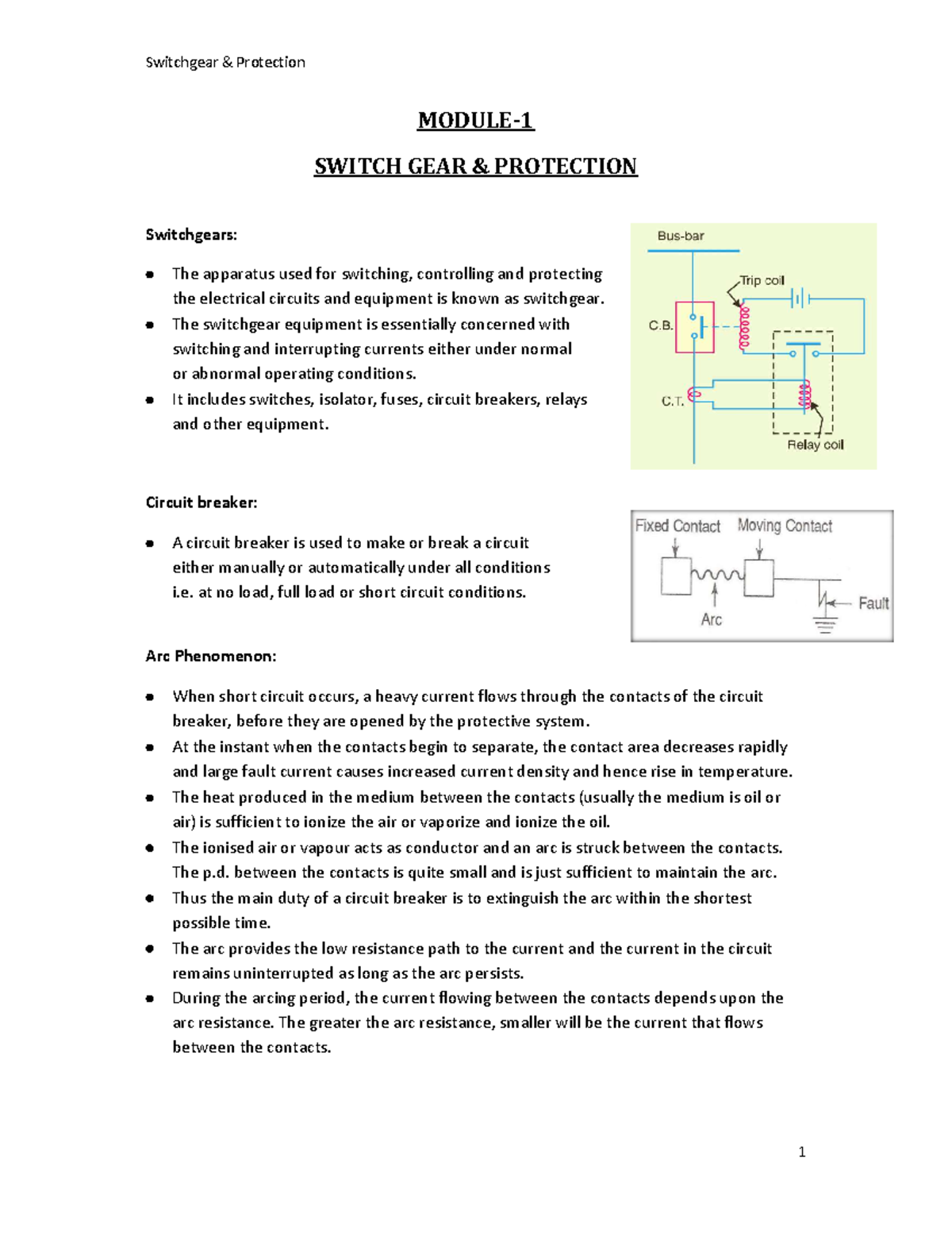 Module-1 Switchgear and Protection - MODULE- SWITCH GEAR & PROTECTION ...