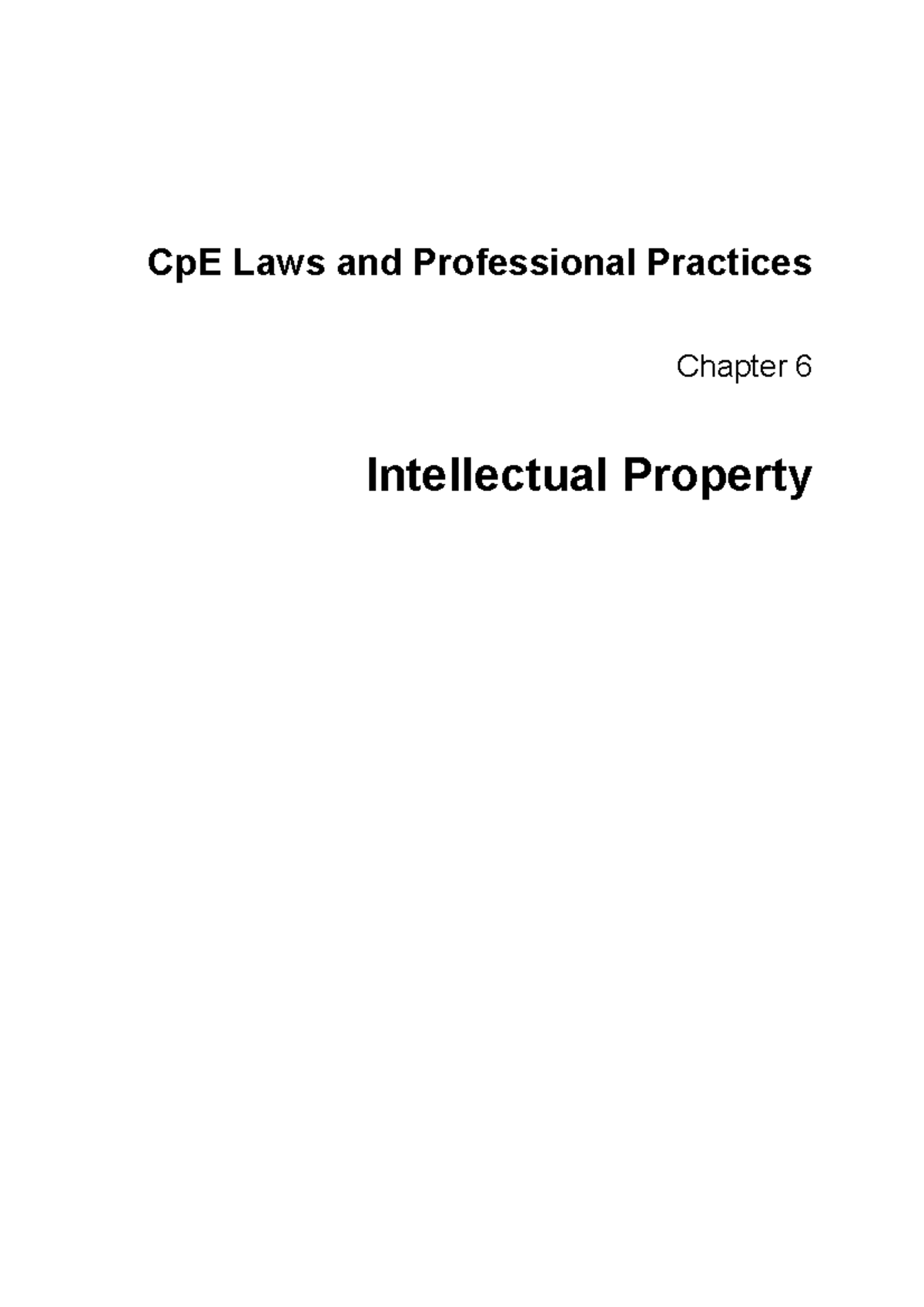 Chapter 6 Intellectual Property - CpE Laws and Professional Practices ...