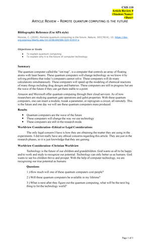 Article Review Influential Business Programming Languages - CSIS 110 ...