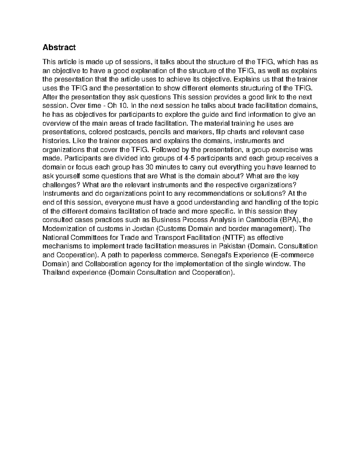 Abstract - Abstract This article is made up of sessions, it talks about ...