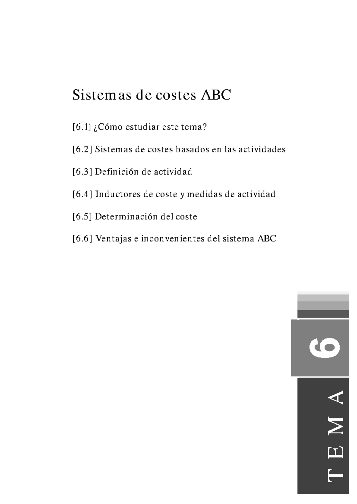 Costos ABC - Sistemas de costes ABC [6 ] ¿Cómo estudiar este tema? [6 ...