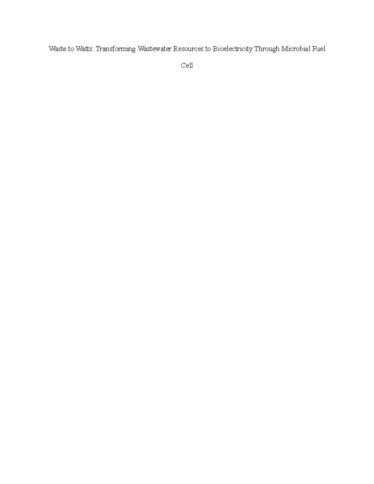 Chapter-1 - chapter 1 in research - Waste to Watts: Transforming ...