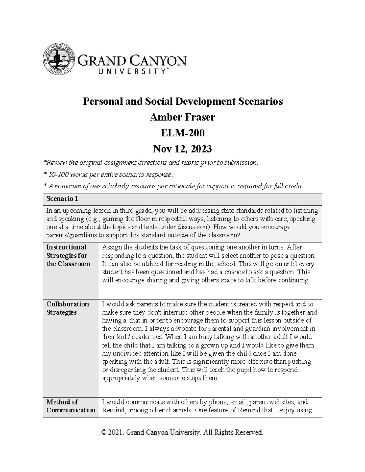 ELM-200-T5-Personal and Social Development Scenarios (3) - Personal and ...