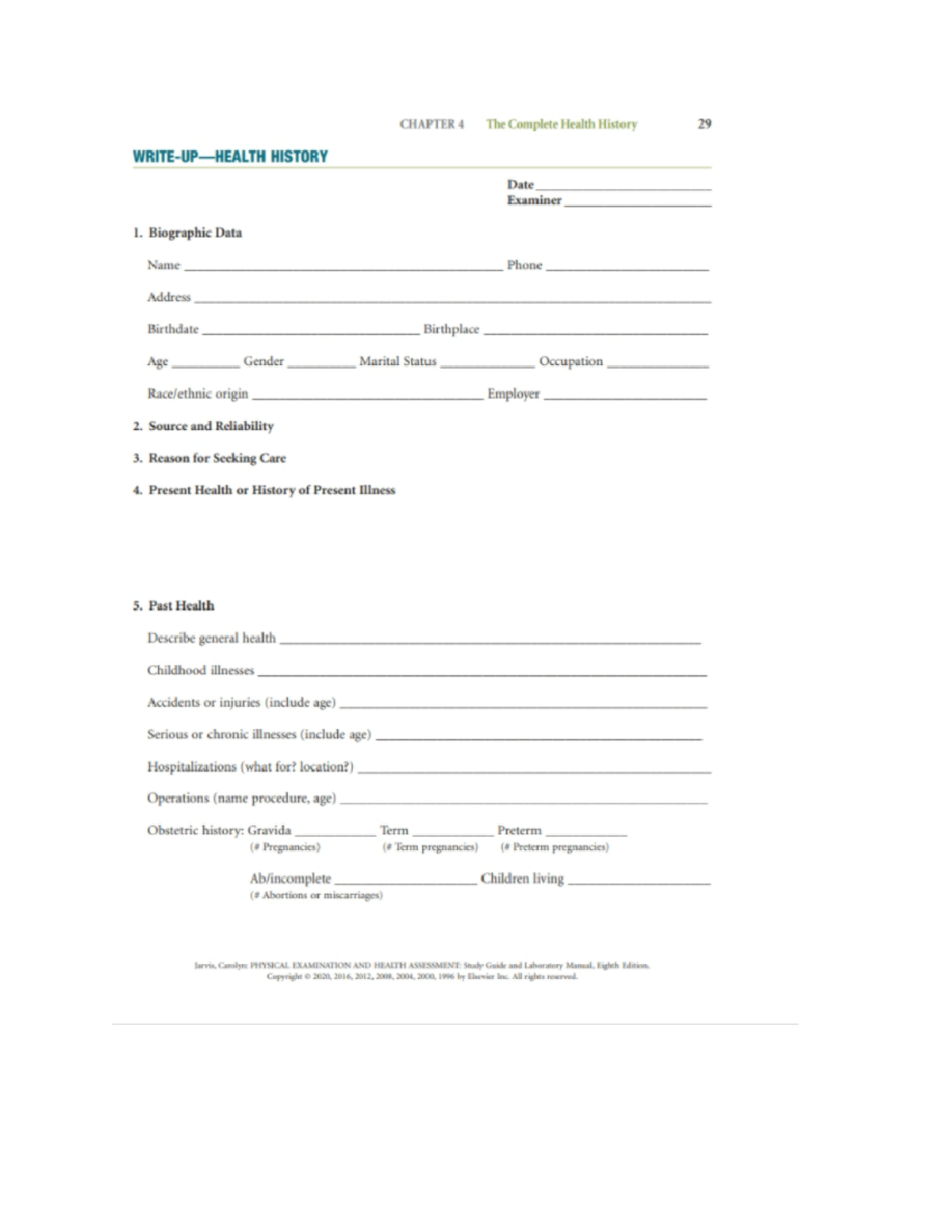 Regional Write Up Complete Health History - N320L - Studocu
