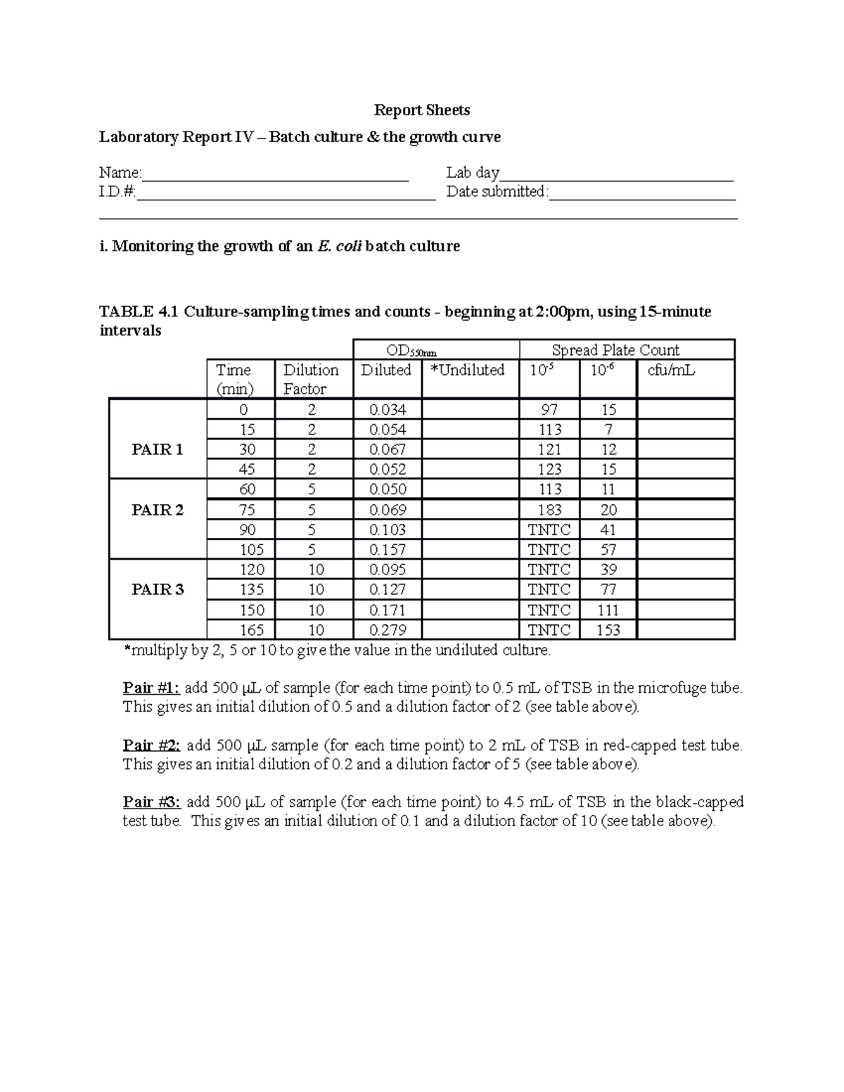 Lab 4 Report Sheets - Report Sheets Laboratory Report IV – Batch ...