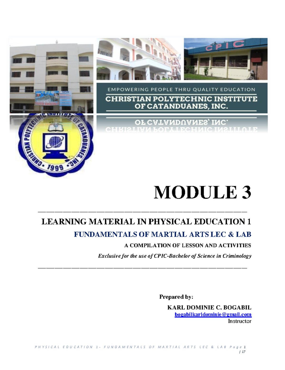 Module 3 FOMA P - ..... - P H Y S I C A L E D U C A T I O N 1 - F U N D ...