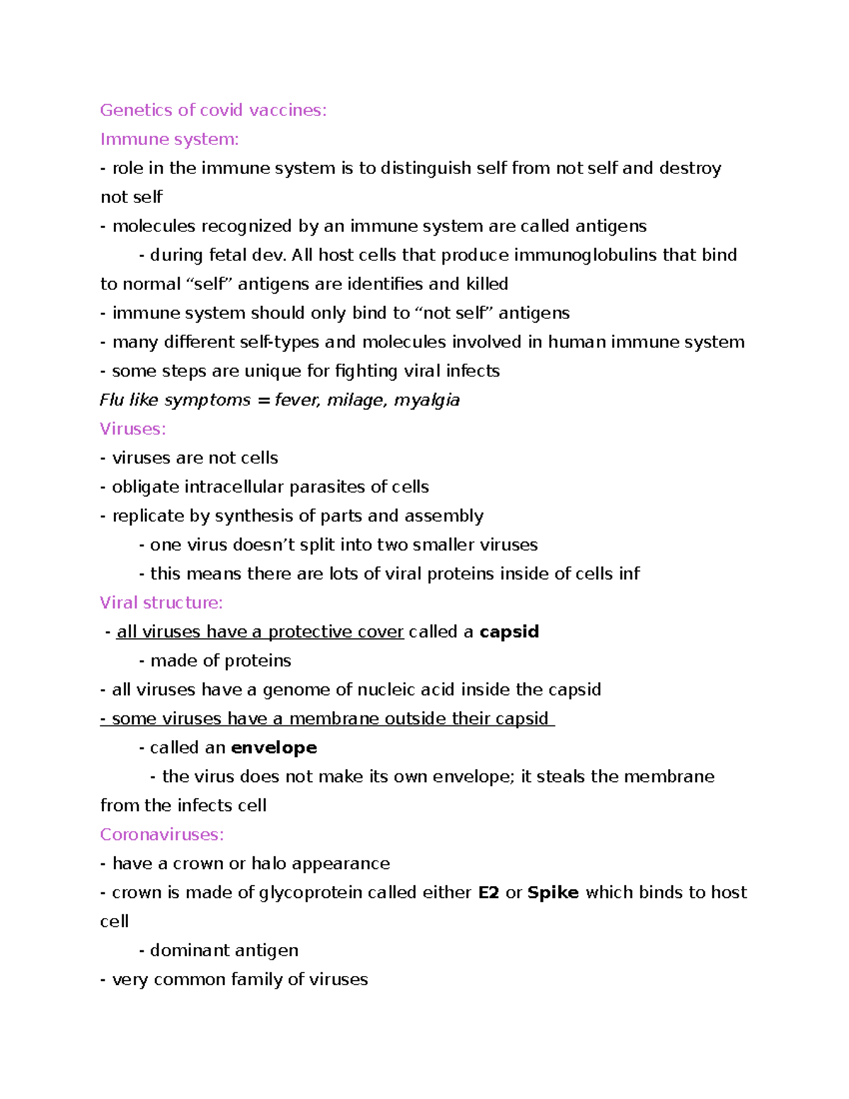 BSC 170 11-2-22 - Instructor: Wade Nichols - Genetics of covid vaccines ...