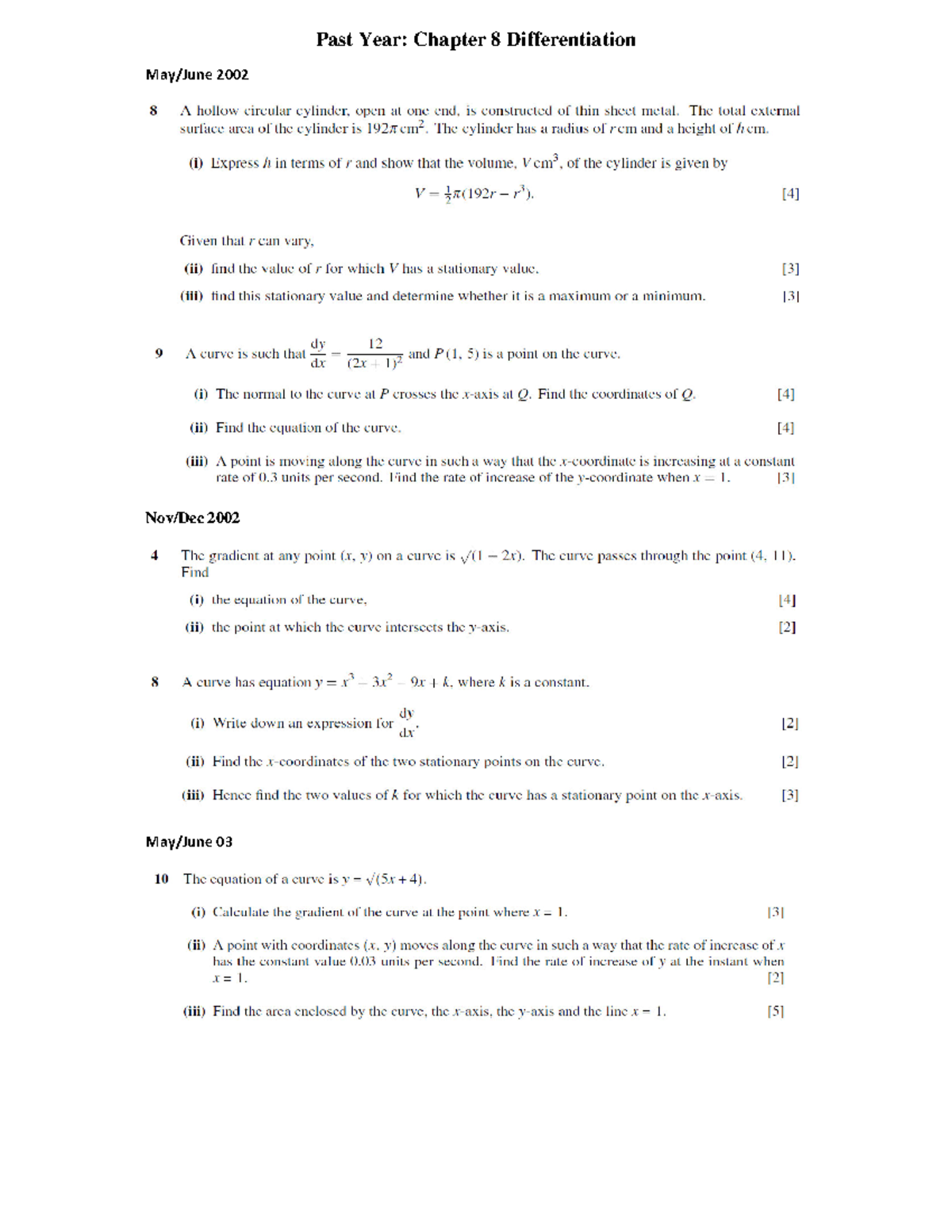 Chapter 8 Differentiation (Past Year 2002-2010 ) - Introduction to Microeconomics - Studocu