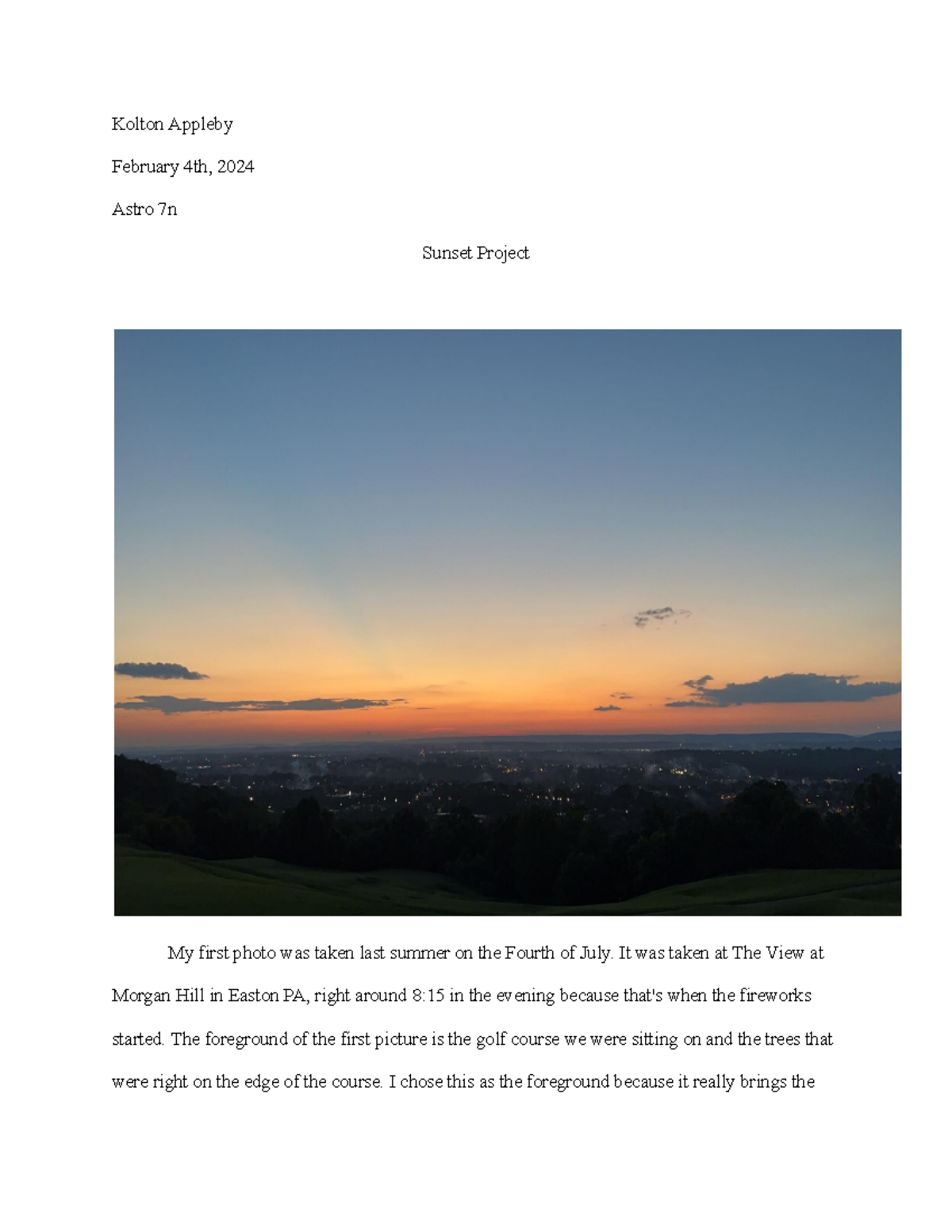 Sunset Project - Summary Agustín de Hipona - Kolton Appleby February ...