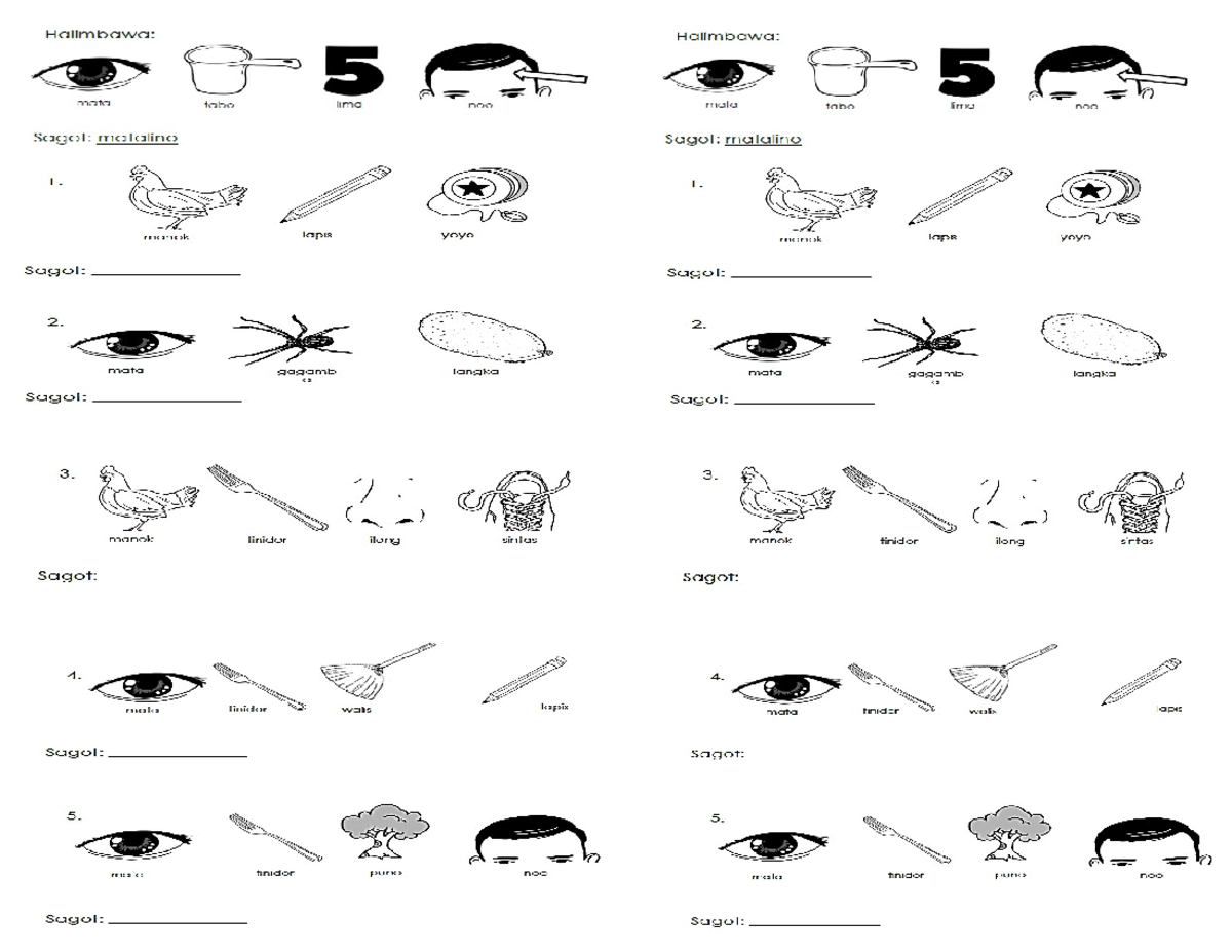 Pagtataya - lesson - Pagtuturo ng Filipino sa Elementarya I ...