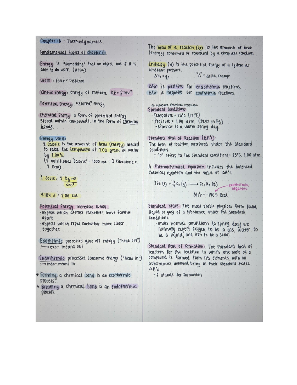 Thermodynamics - Chem 104 - Studocu