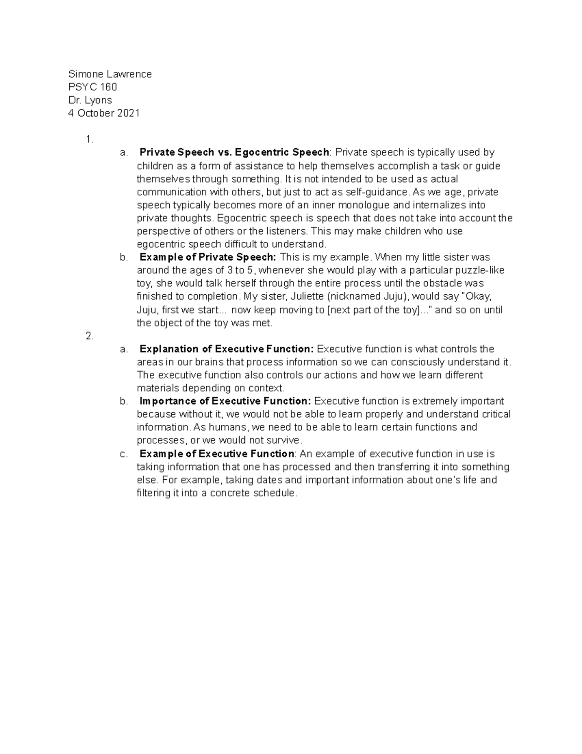 PSYC HW 4 - Claire Lyons PSYC 160 Homework #4 - Simone Lawrence PSYC ...