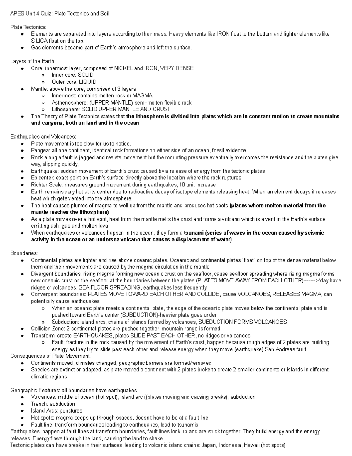 Meterology - Science - APES Unit 4 Quiz: Plate Tectonics and Soil Plate ...