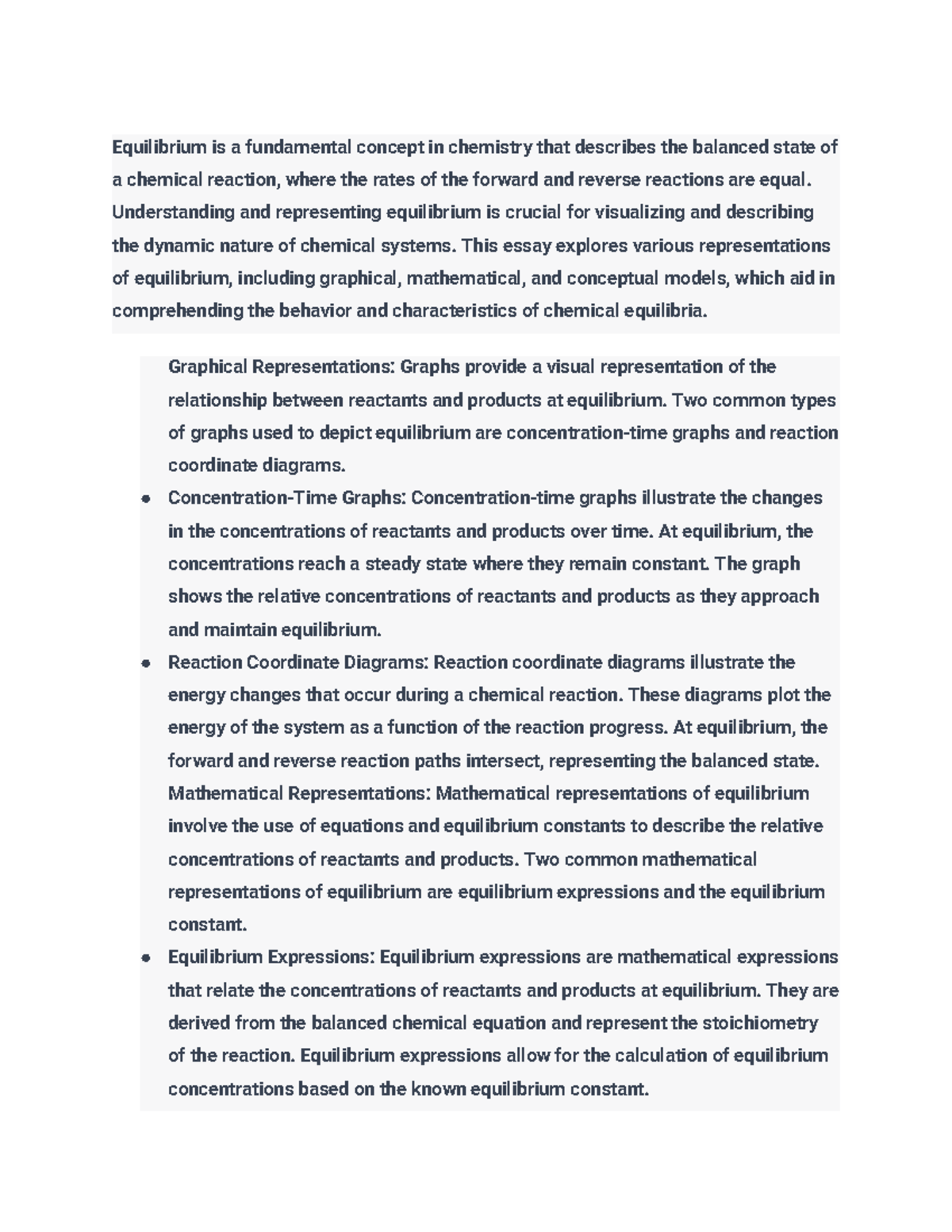 Unit 7 Representations of equilibrium - Equilibrium is a fundamental ...