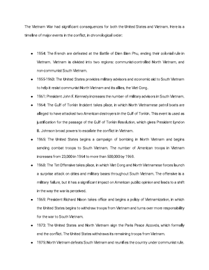 The Vietnam War - The United States became involved in the conflict in ...