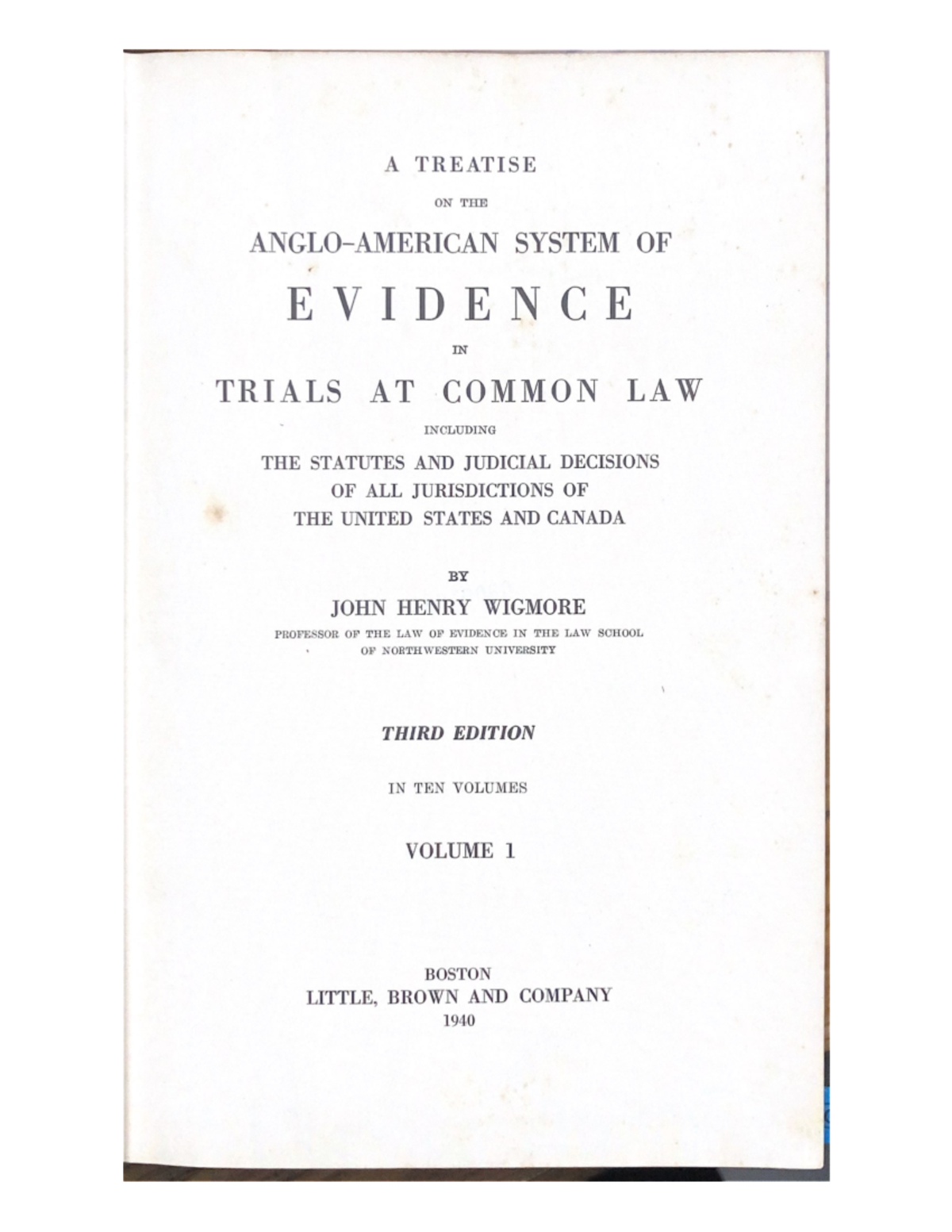 Wigmore on Evidence - Remedial LAw - English 1 - Studocu