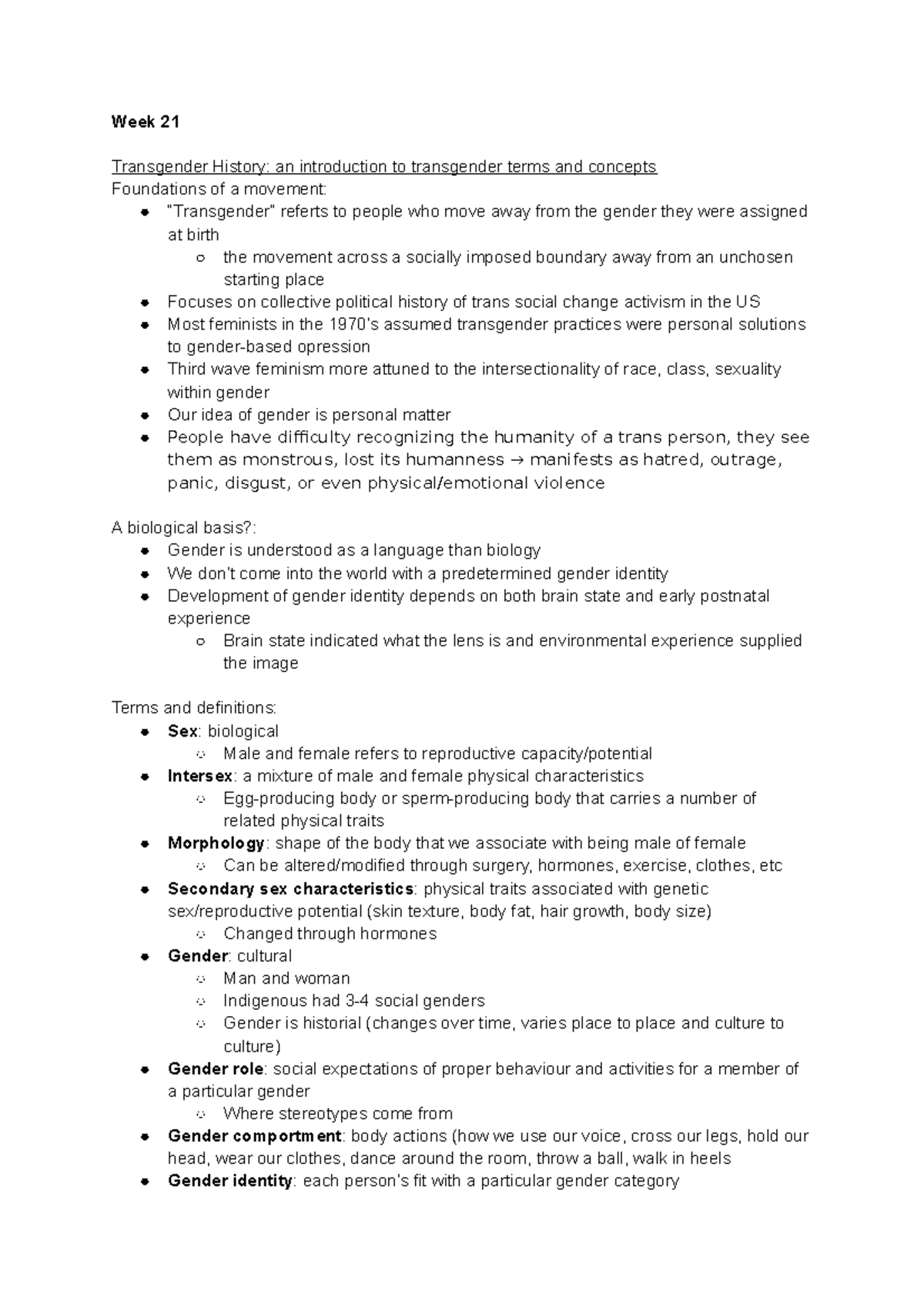 Transgender Terms and Concepts: An Introduction - Studocu