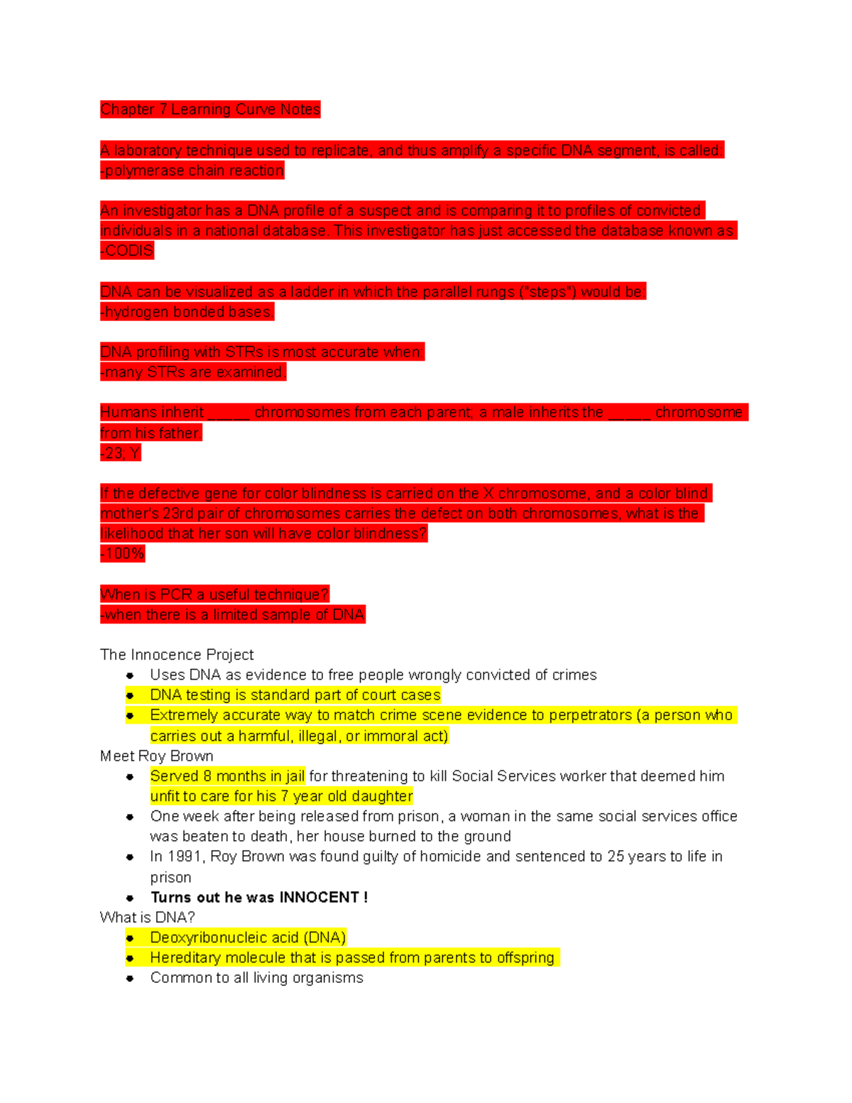 Chapter 7 DNA Structure & Replication - Chapter 7 Learning Curve Notes ...