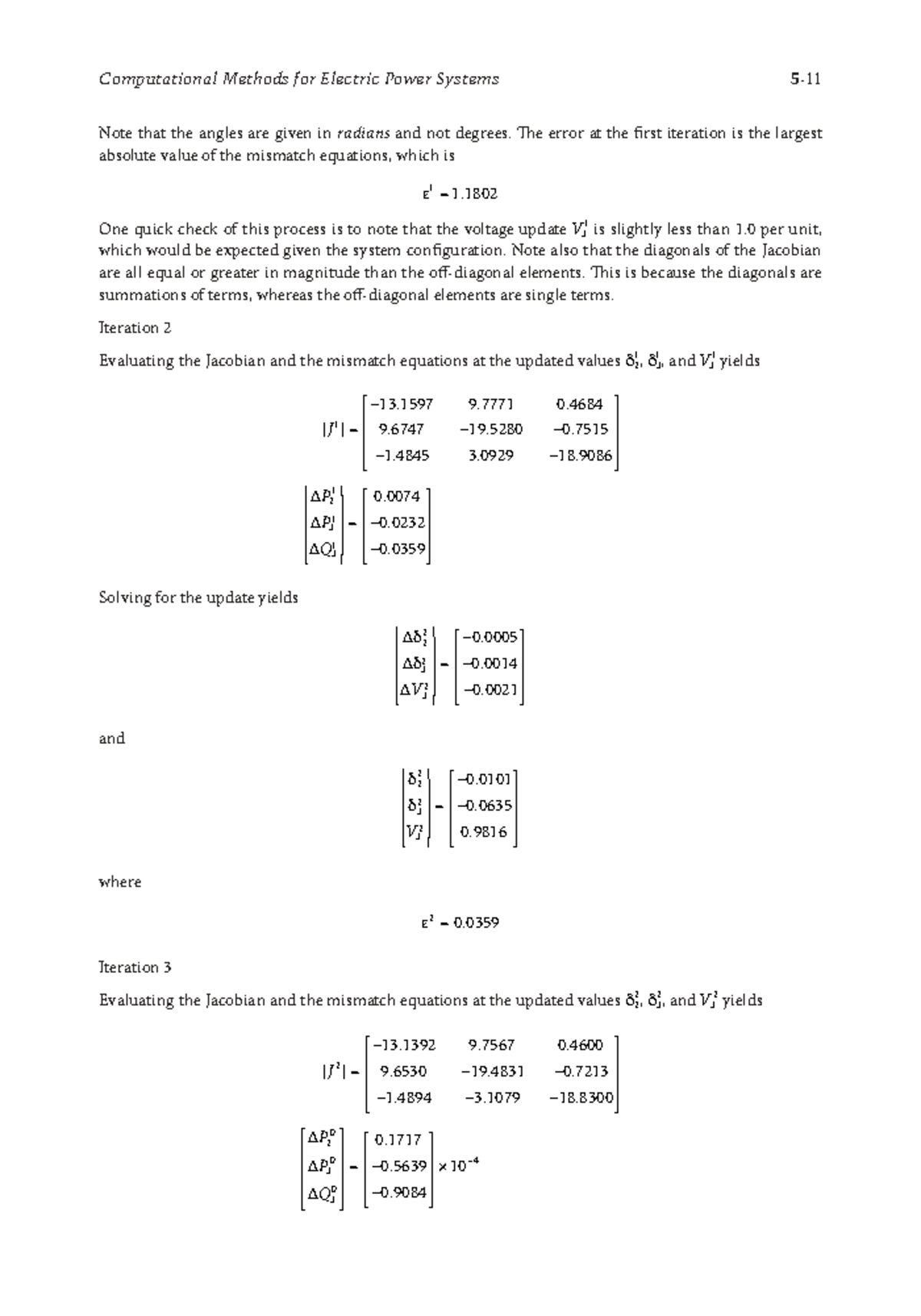 Power Systems (29) - Computational Methods for Electric Power Systems 5 - Note that the angles ...