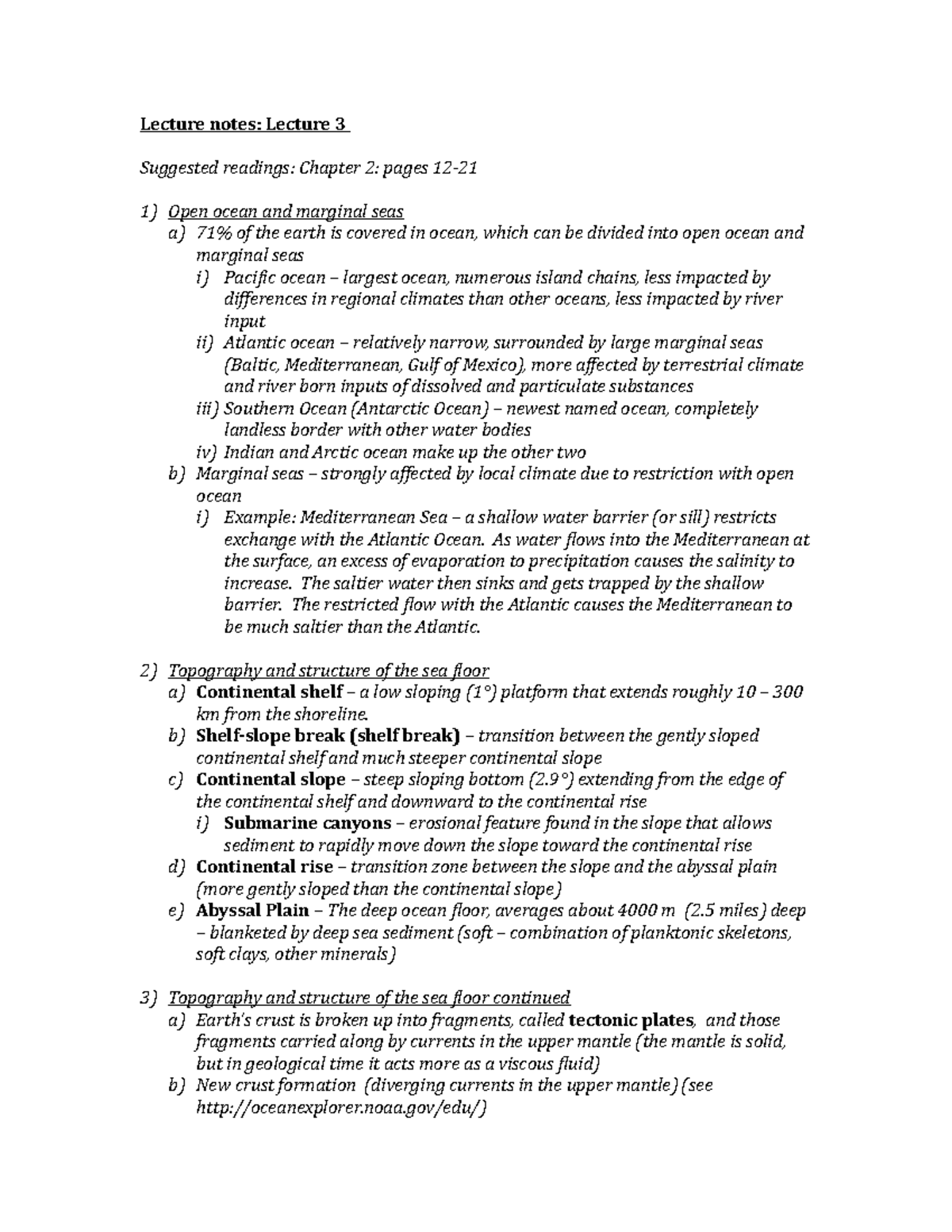 Lecture notes Spring 22 3 - Lecture notes: Lecture 3 Suggested readings ...