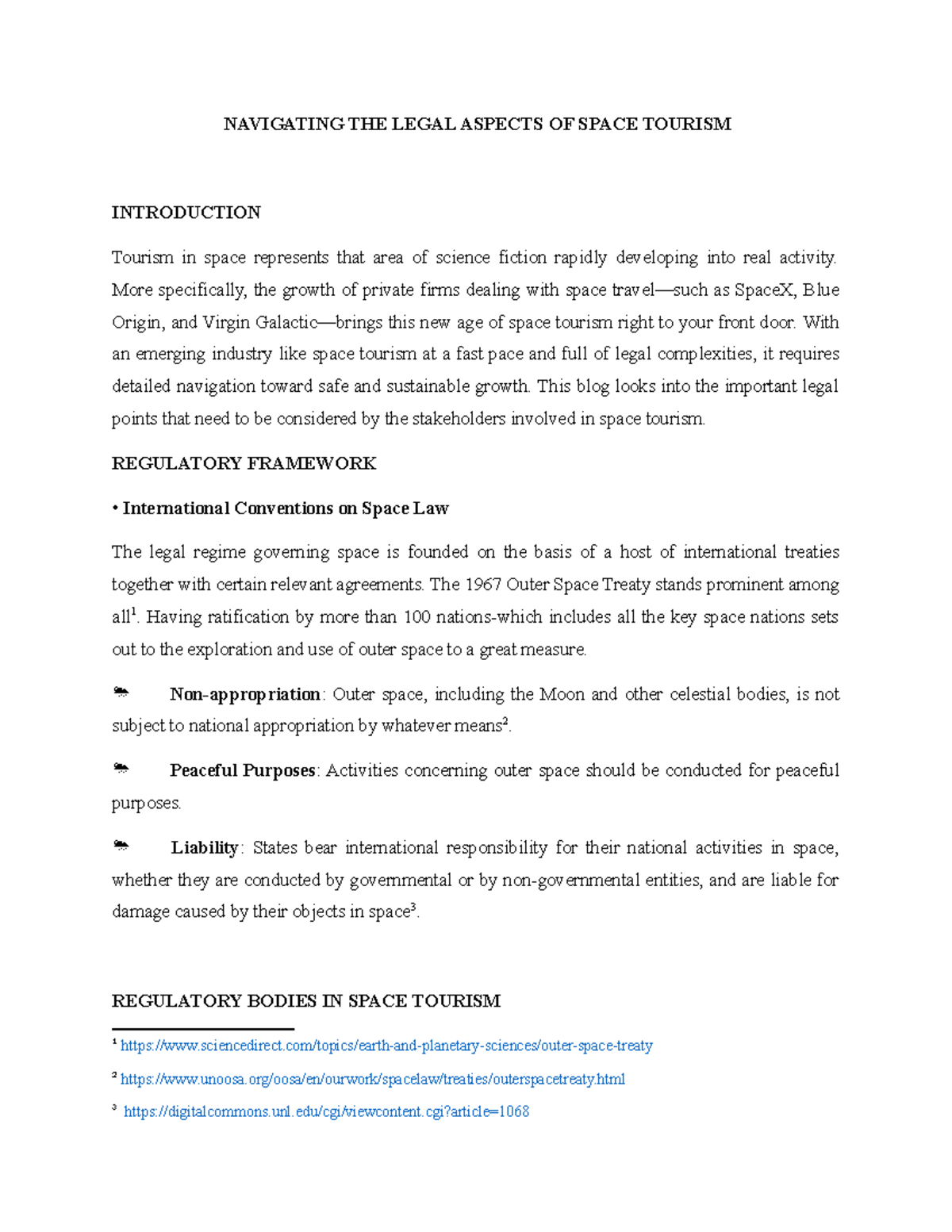 Navigating THE Legal Aspects OF Space Tourism - NAVIGATING THE LEGAL ...