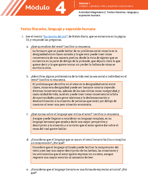 Modulo 4 AI2 - 100 - Unidad I. Literatura: Arte y expresión ...