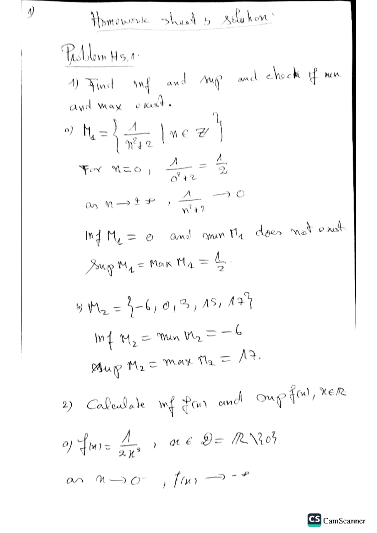 Homework sheet 5 Solutions WS 2223 - Mathematik - Studocu