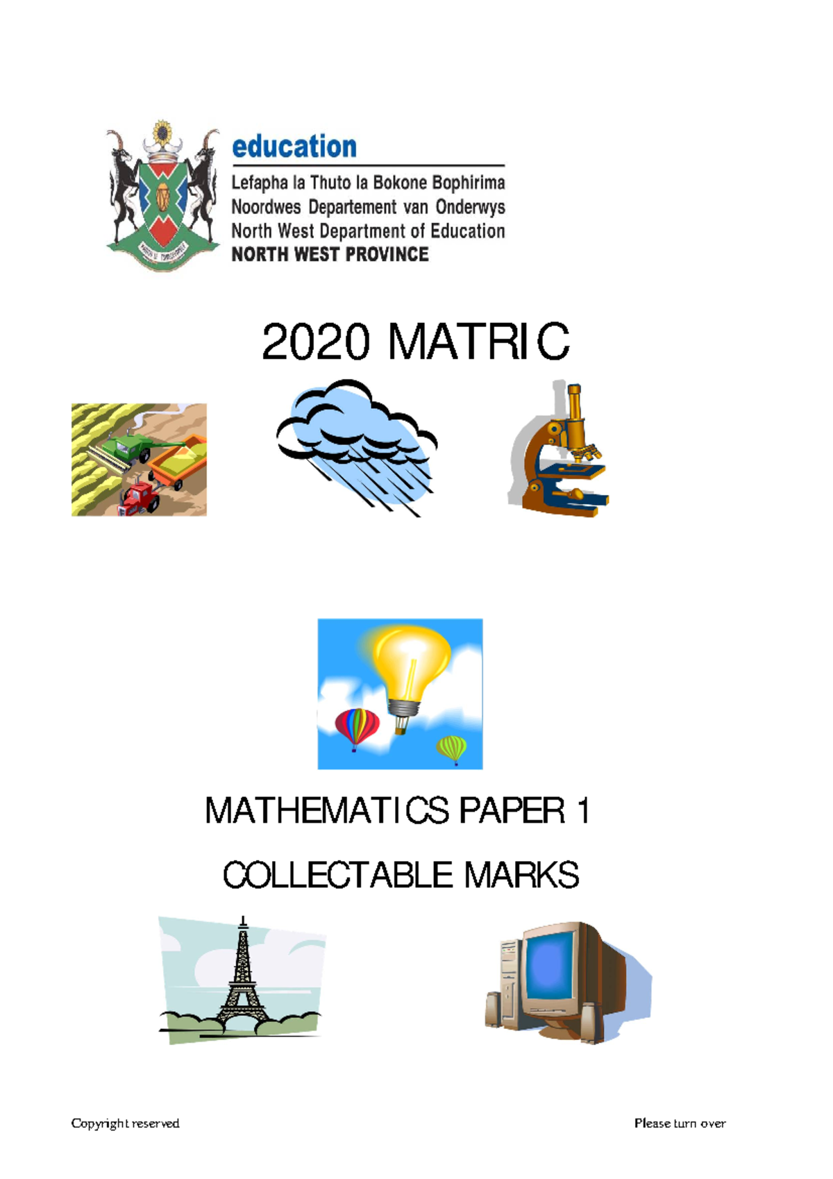 Mathematics- Paper-1- Collectable- Marks-NW-2020-1 1 -1 - 2020 MATRIC ...