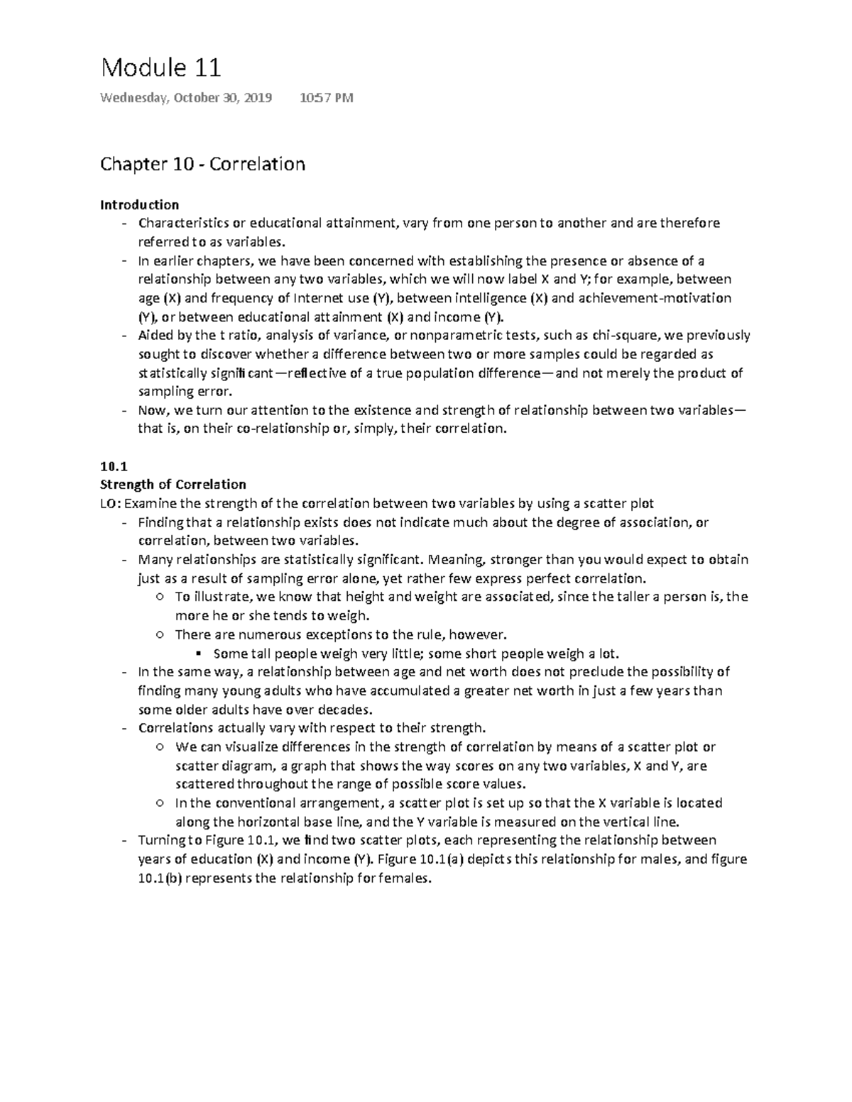 Chapter 10 - Correlation - Warning: TT: undefined function: 32 ŚĂƉƚĞƌ ϭϬ Ͳ ŽƌƌĞůĂƚŝŽŶ ...