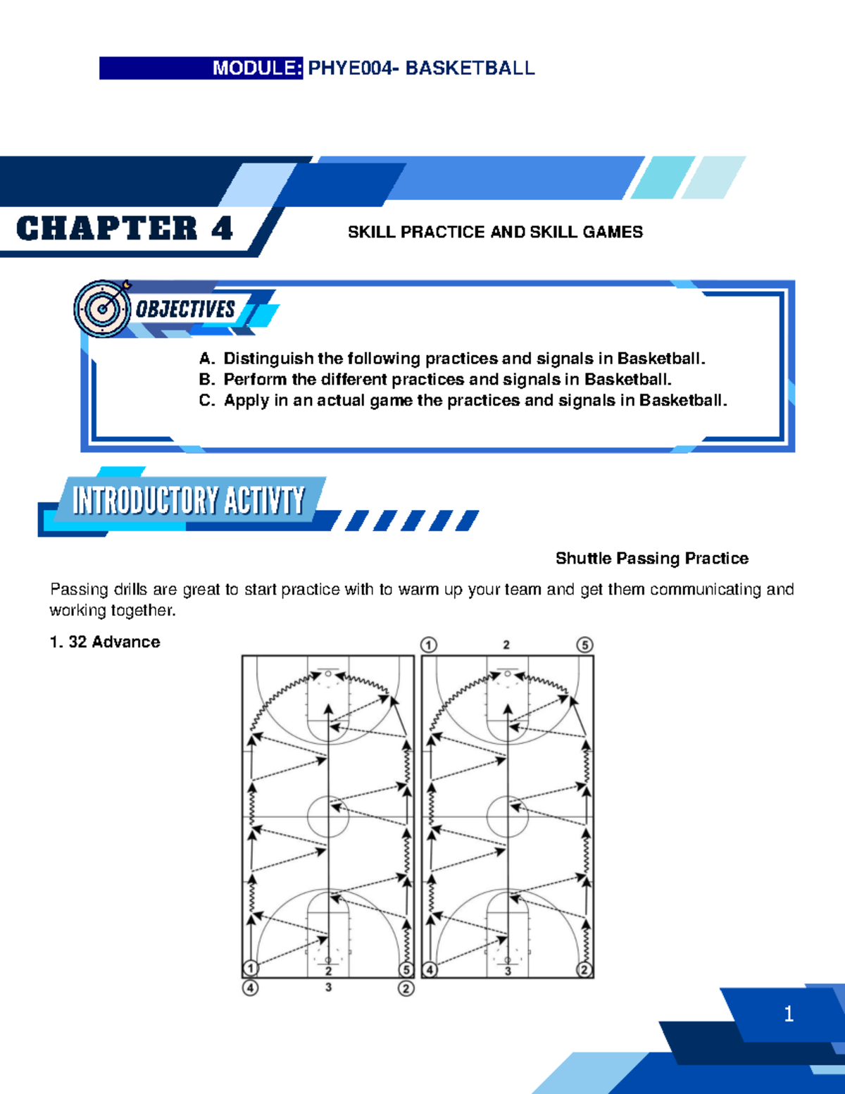 PE 4 Pathfit 4 - Chapter 4 - SKILL PRACTICE AND SKILL GAMES A. Distinguish the following ...