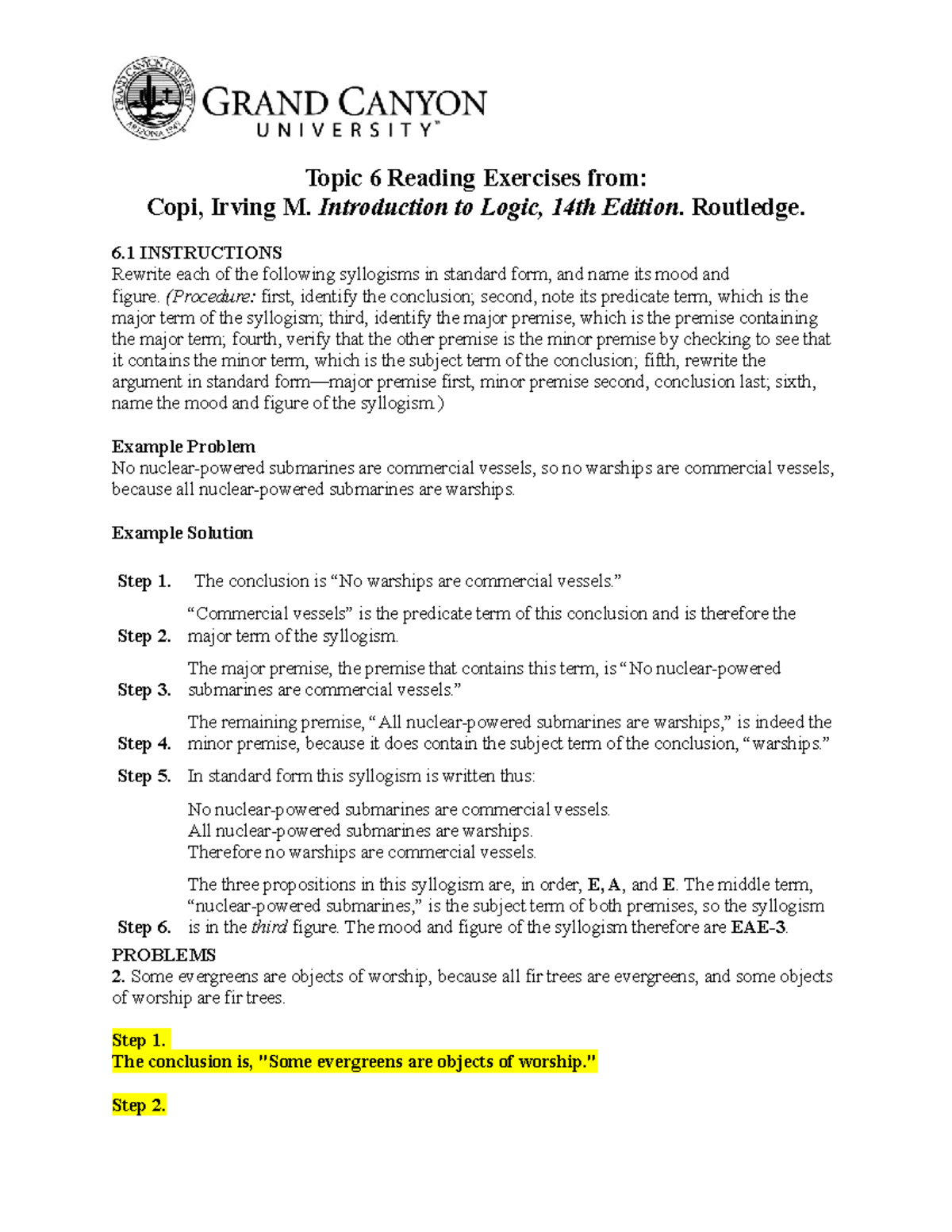 COM-362 T6 reading exercises - Topic 6 Reading Exercises from: Copi ...