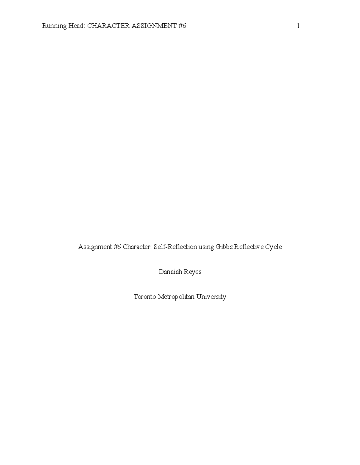 ENT - Character Assignment - Running Head: CHARACTER ASSIGNMENT #6 1 ...