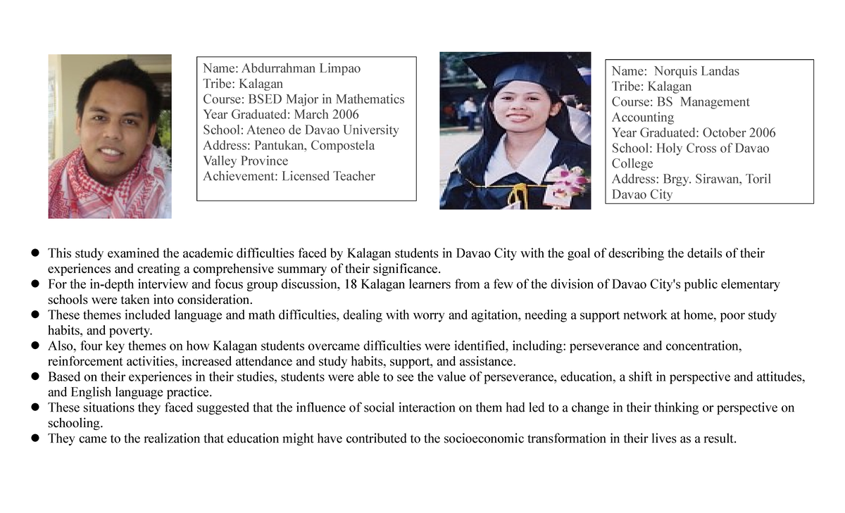 Kalagan Tagakaulo Tribe - This study examined the academic difficulties ...