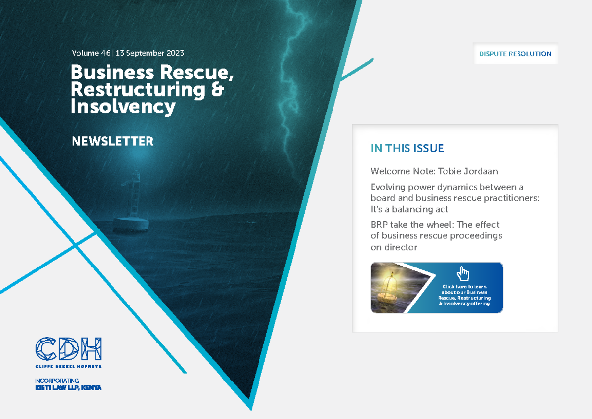 Business Rescue Restructuring Insolvency Newsletter 13 September 2023 ...