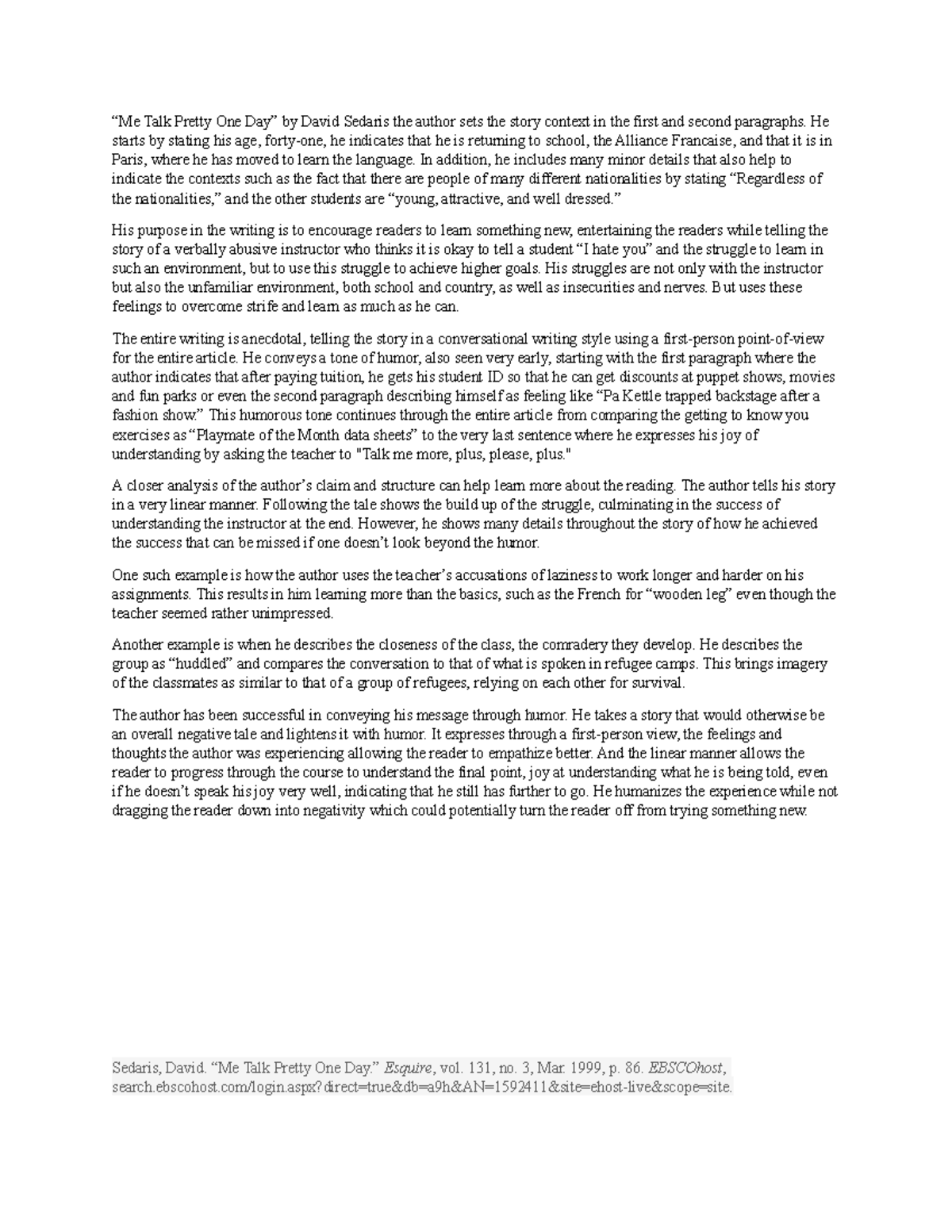 2-5 Assignment Journal Importance of Analysis - “Me Talk Pretty One Day ...