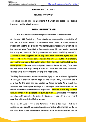 UNIT 48 . Cambridge 11 – TEST 2 - Reading Passage 3 - CAMBRIDGE 11 ...