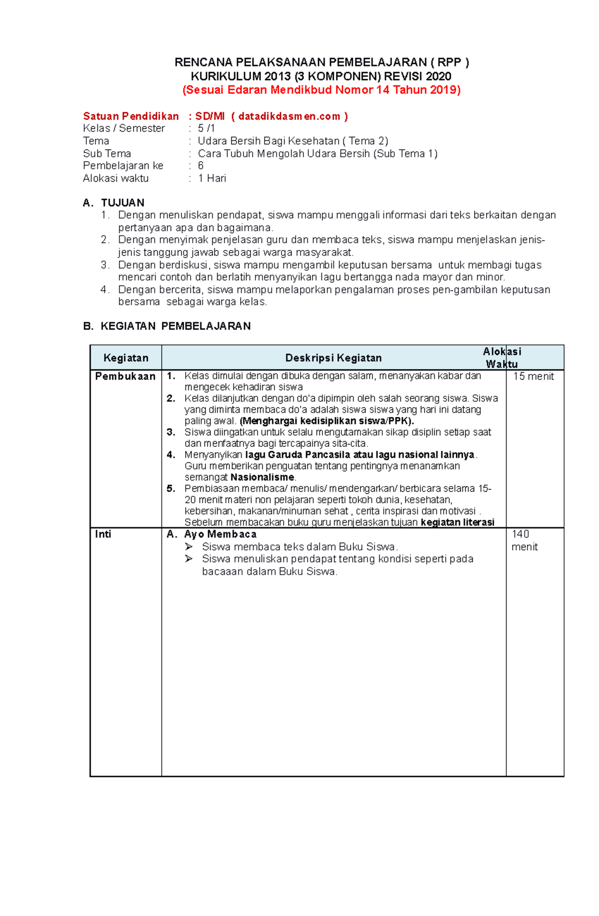 5.2.1.6 - RPP Revisi 2020 (datadikdasmen - RENCANA PELAKSANAAN ...