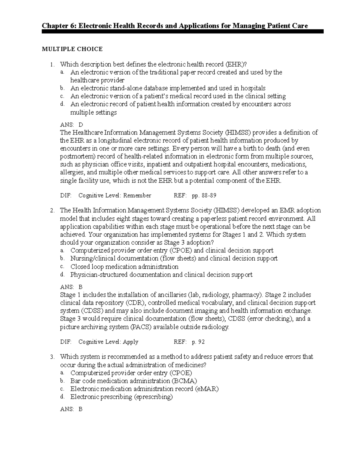 6 - Electronic Health Records and Applications for Managing Patient ...
